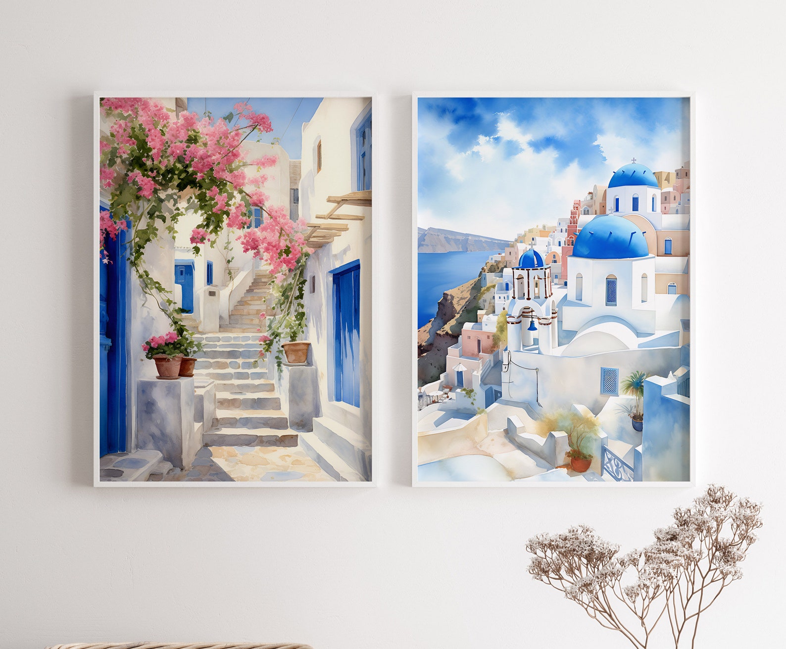 Greece Wall Art Print, Santorini Wall Art, Mediterranean Wall Art Print ...