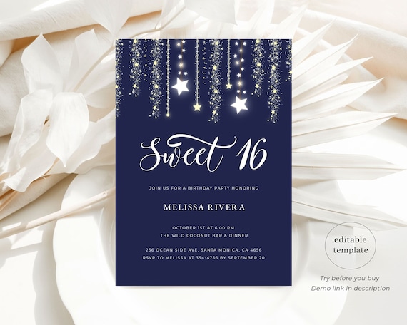 16th Party Invitation Templates