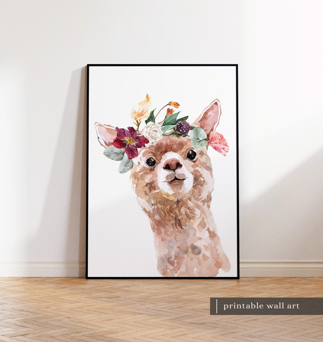 Llama Nursery Wall Art, Alpaca Wall Art, Boho Nursery Print, Llama ...