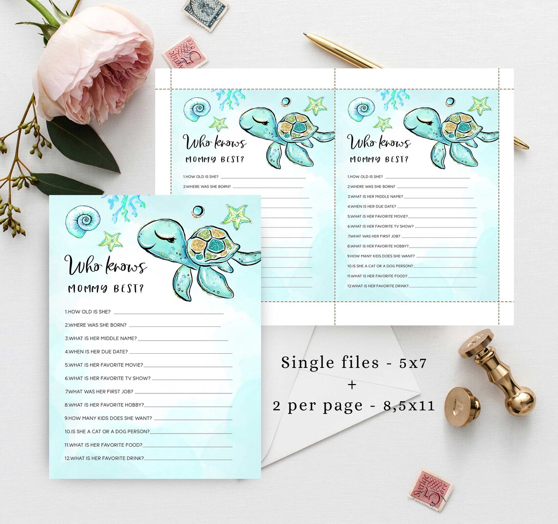 Under the Sea Baby Shower Games Bundle Beach Baby Shower - Etsy Canada