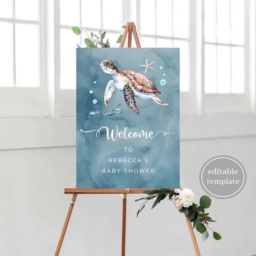 Under the Sea Baby Shower Welcome Sign Beach Baby Shower - Etsy