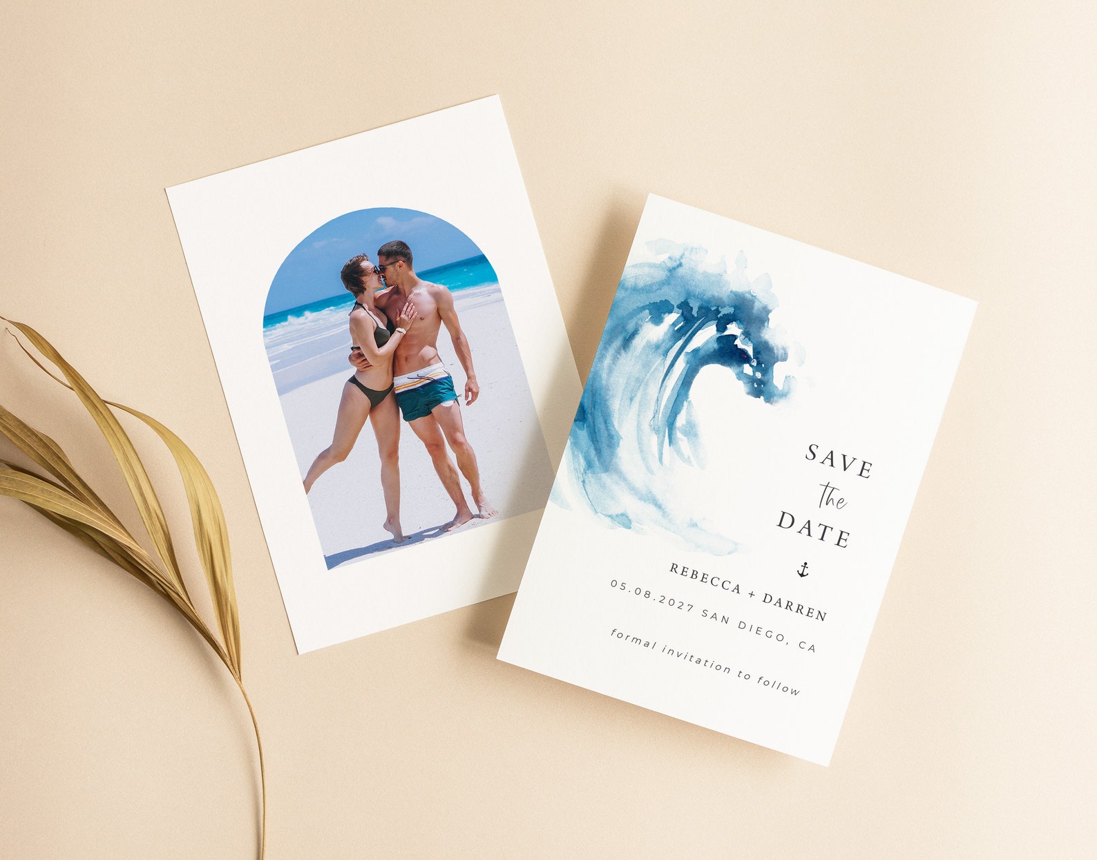 Beach Save the Date Template Ocean Wedding Save the Date | Etsy