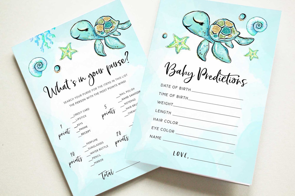Under the Sea Baby Shower Games Bundle Beach Baby Shower - Etsy Canada