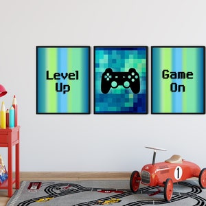 Gaming Wall Art Set of 3, Video Game Wall Art, Gaming Prints Set ...