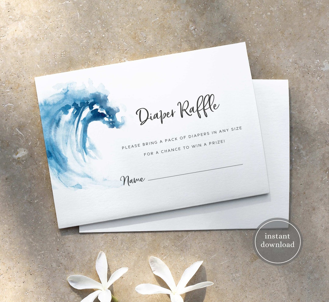 Ocean Diaper Raffle Ticket Beach Diaper Raffle Printable - Etsy