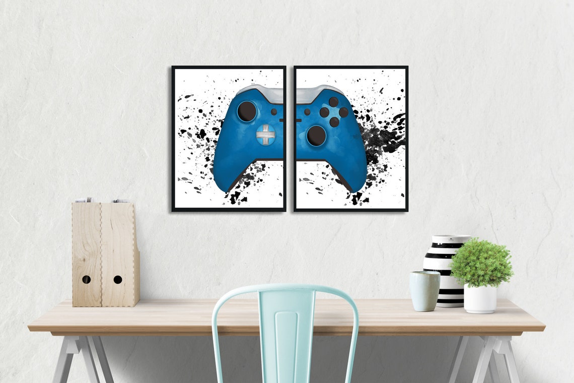 Gaming Wall Art Set of 2 Printable Gaming Wall Art Set Geek - Etsy