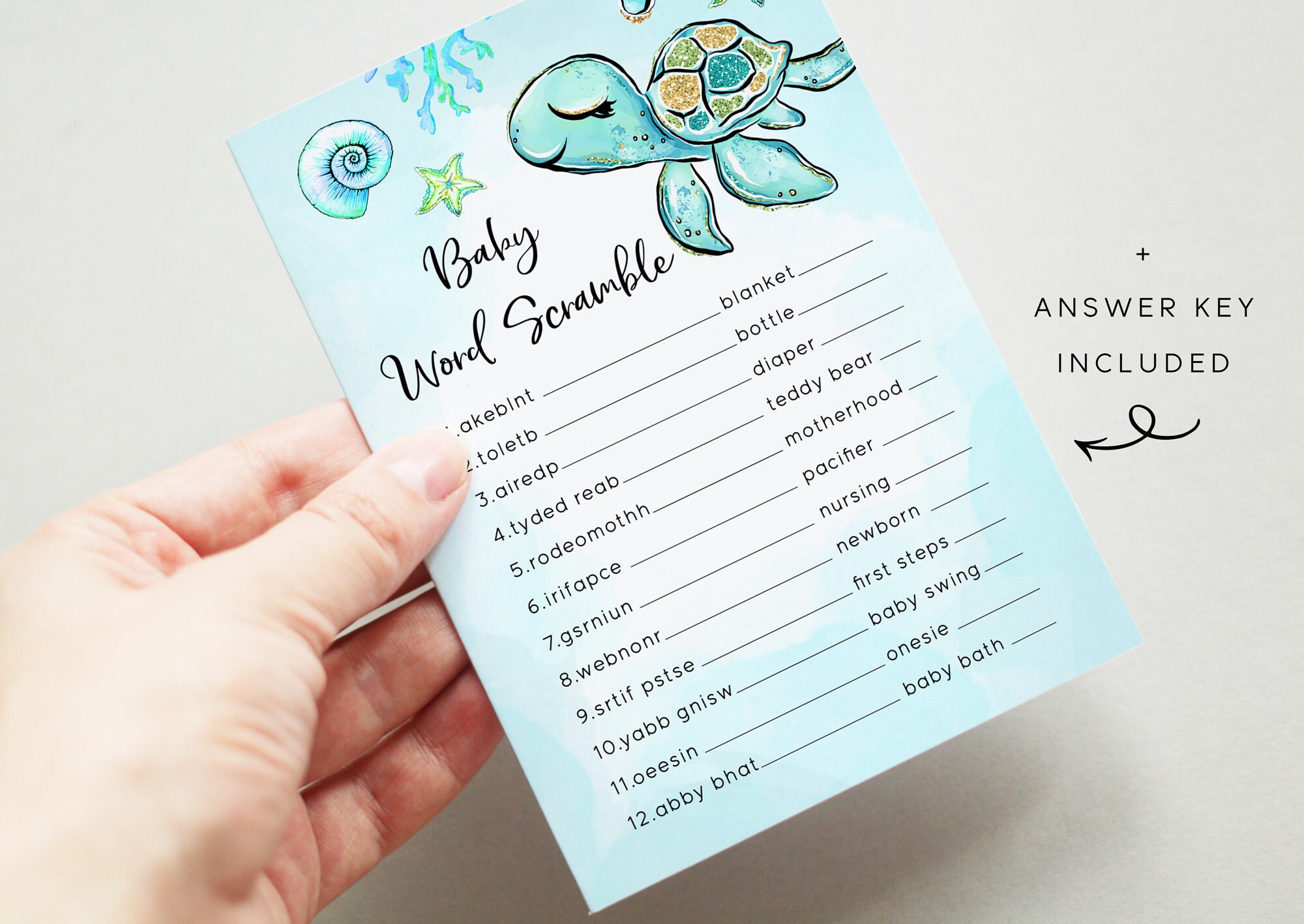 Under the Sea Baby Shower Games Bundle Beach Baby Shower - Etsy Canada