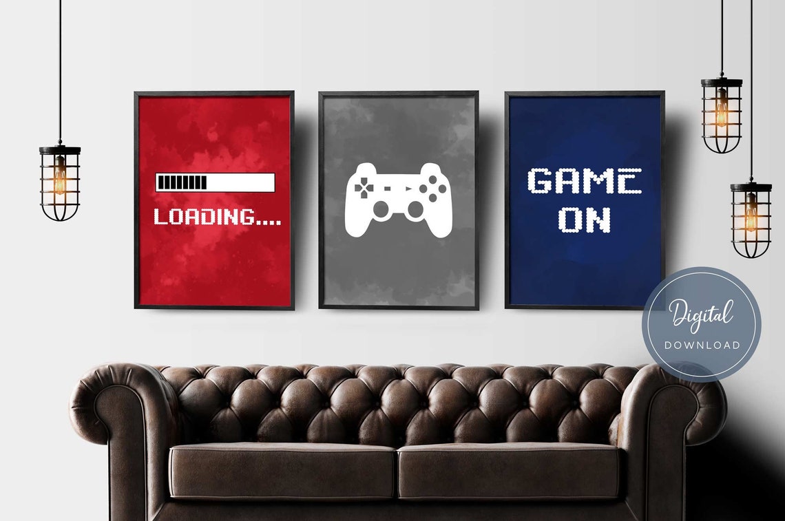 Video Game Wall Art Gaming Prints Set Gaming Wall Art Set of - Etsy