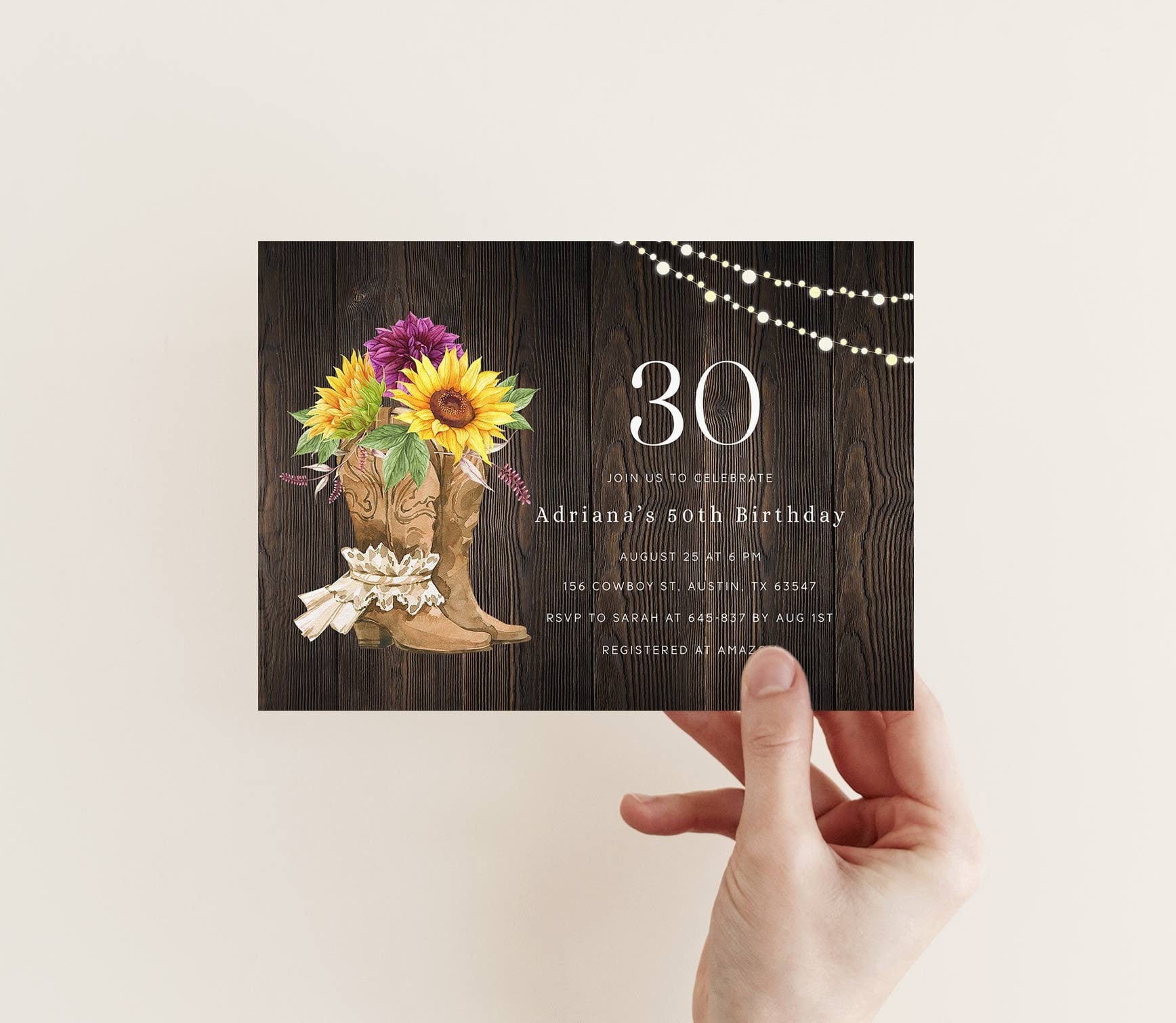 Country Birthday Invitation Templates Rustic 30th Birthday | Etsy