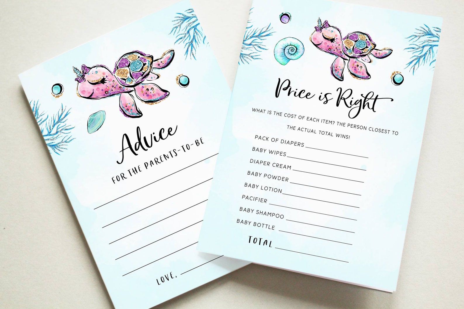 Under the Sea Baby Shower Games Bundle, Beach Baby Shower Games ...