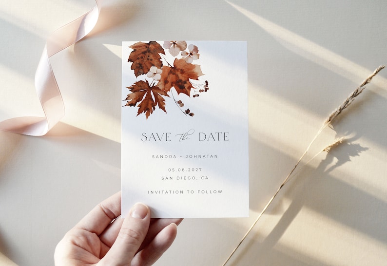 Fall Save the Date Template With Picture Fall Save the Date - Etsy