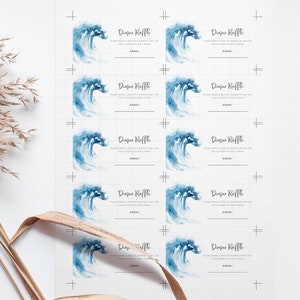 Ocean Diaper Raffle Ticket, Beach Diaper Raffle Printable, Ocean Baby ...