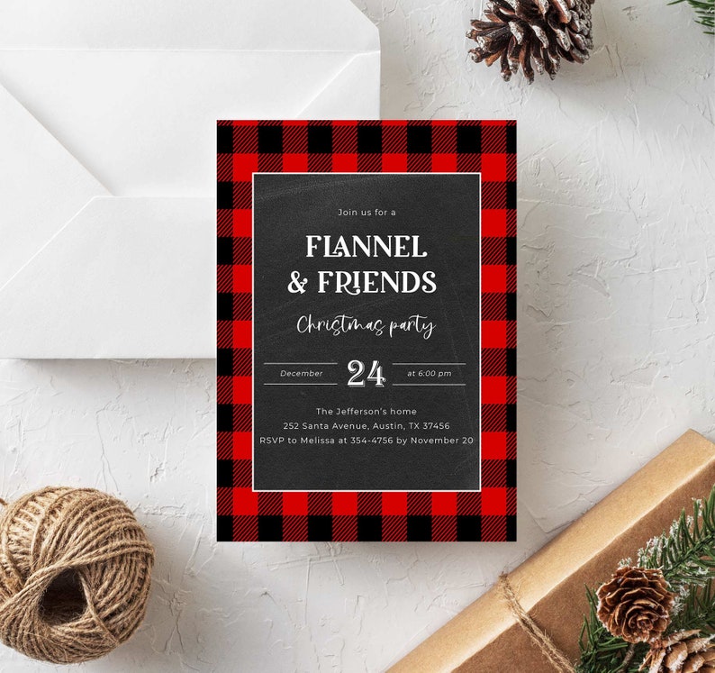 Flannel and Friends Invitation Flannel and Favorites Template - Etsy