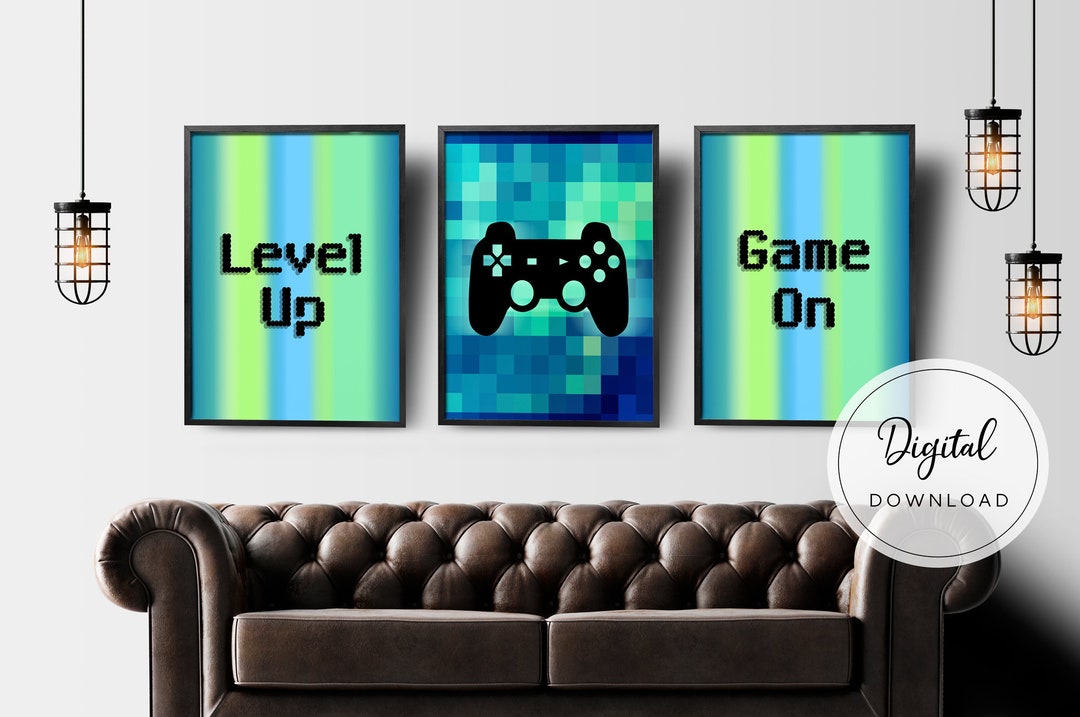 Gaming Wall Art Set of 3, Video Game Wall Art, Gaming Prints Set ...