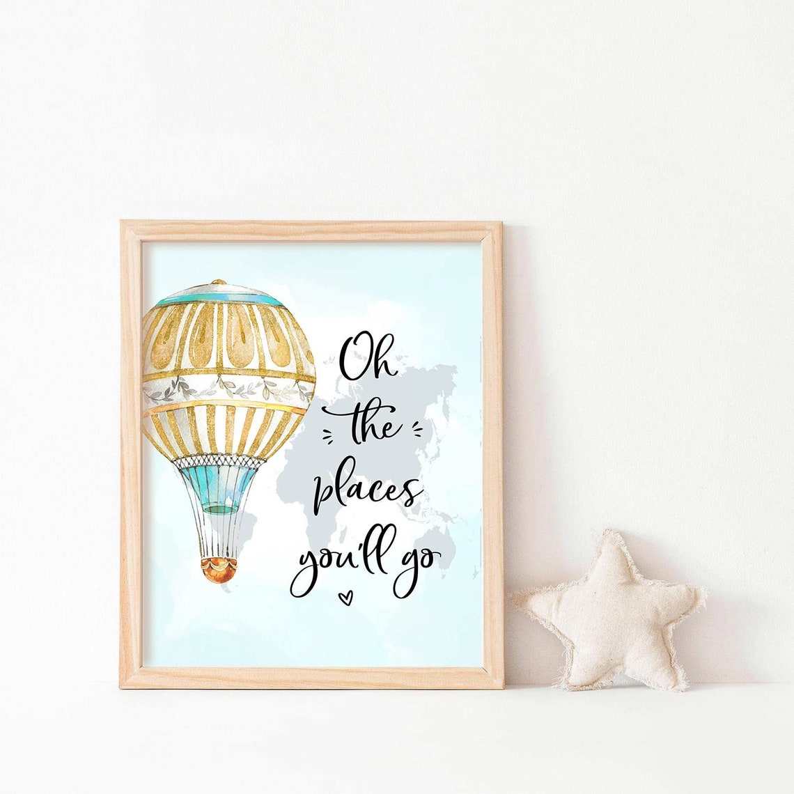 Oh the Places You'll Go Nursery Wall Art Travel Nursery - Etsy