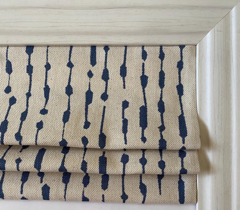 Custom Roman Shade in Designer Indo Slate Blue - Etsy