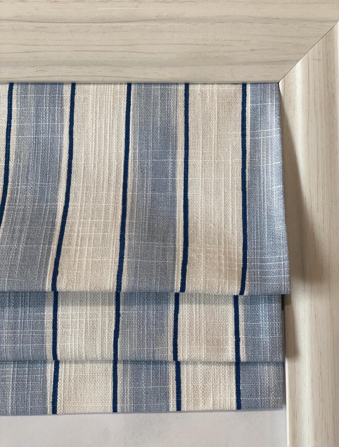 Custom Roman Shade in Newport Stripe Sky Blue - Etsy