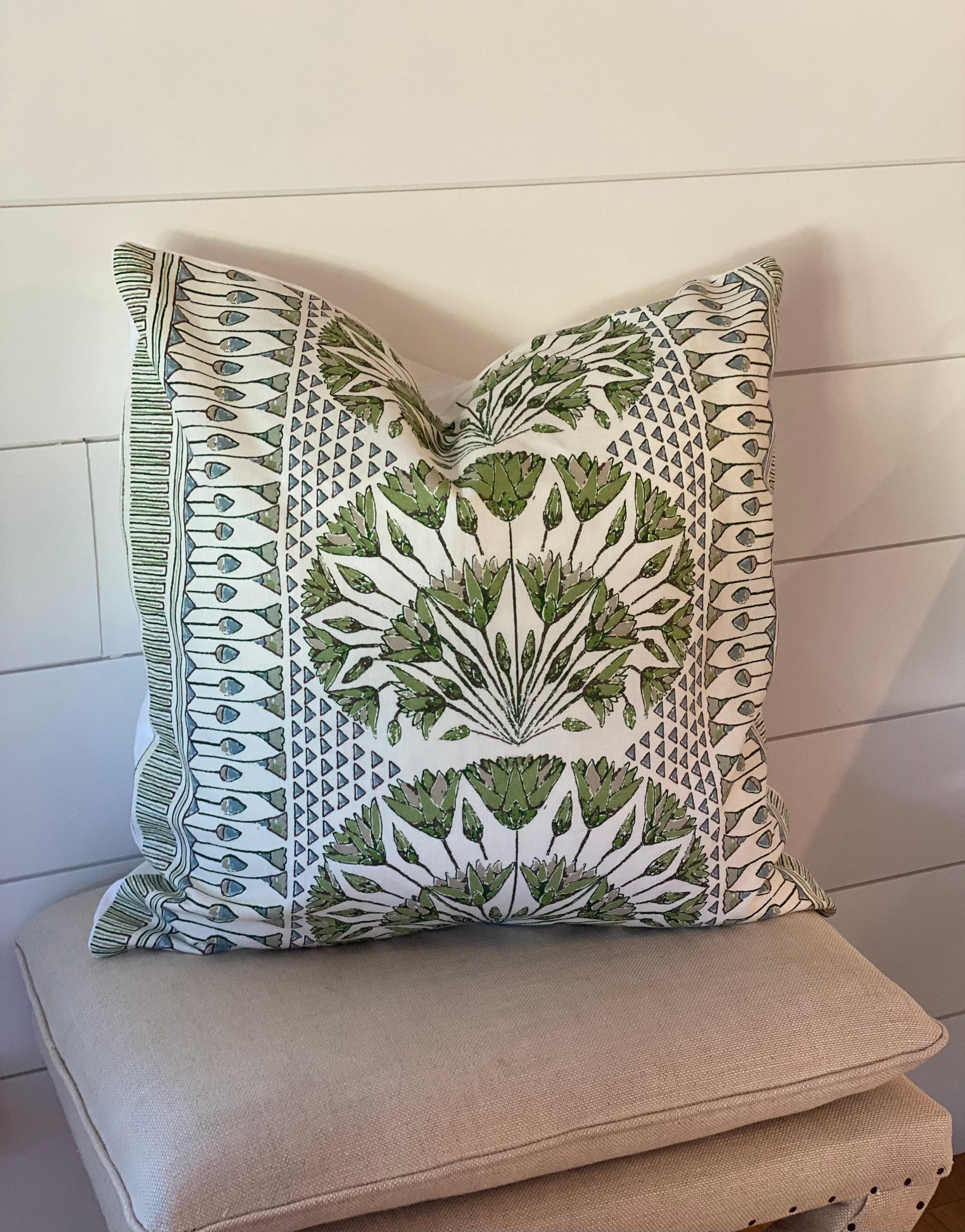 Anna French Cairo Green and White Pillow Cover/designer | Etsy