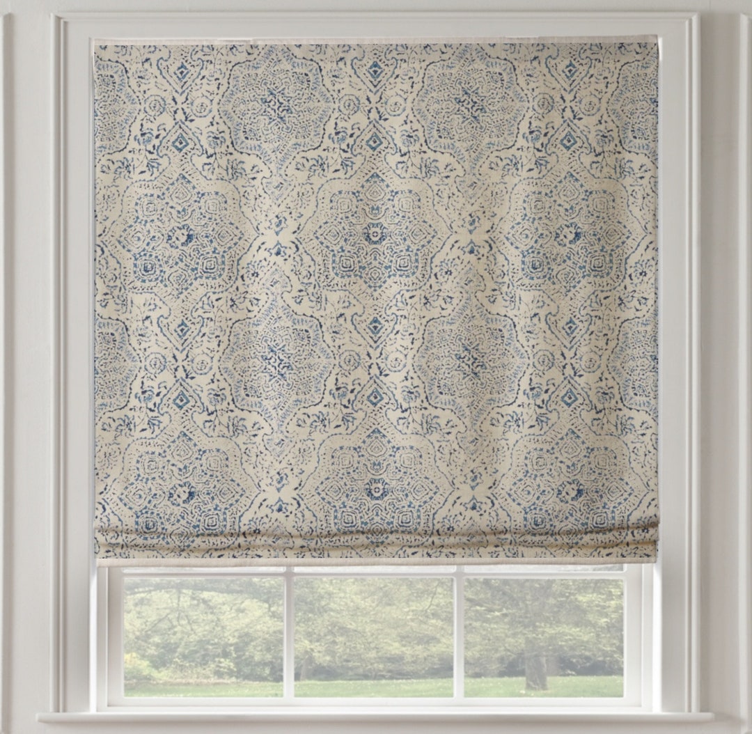 Peter Dunham Deeg Roman Shade Shown in Blue on White Other Colors Are ...
