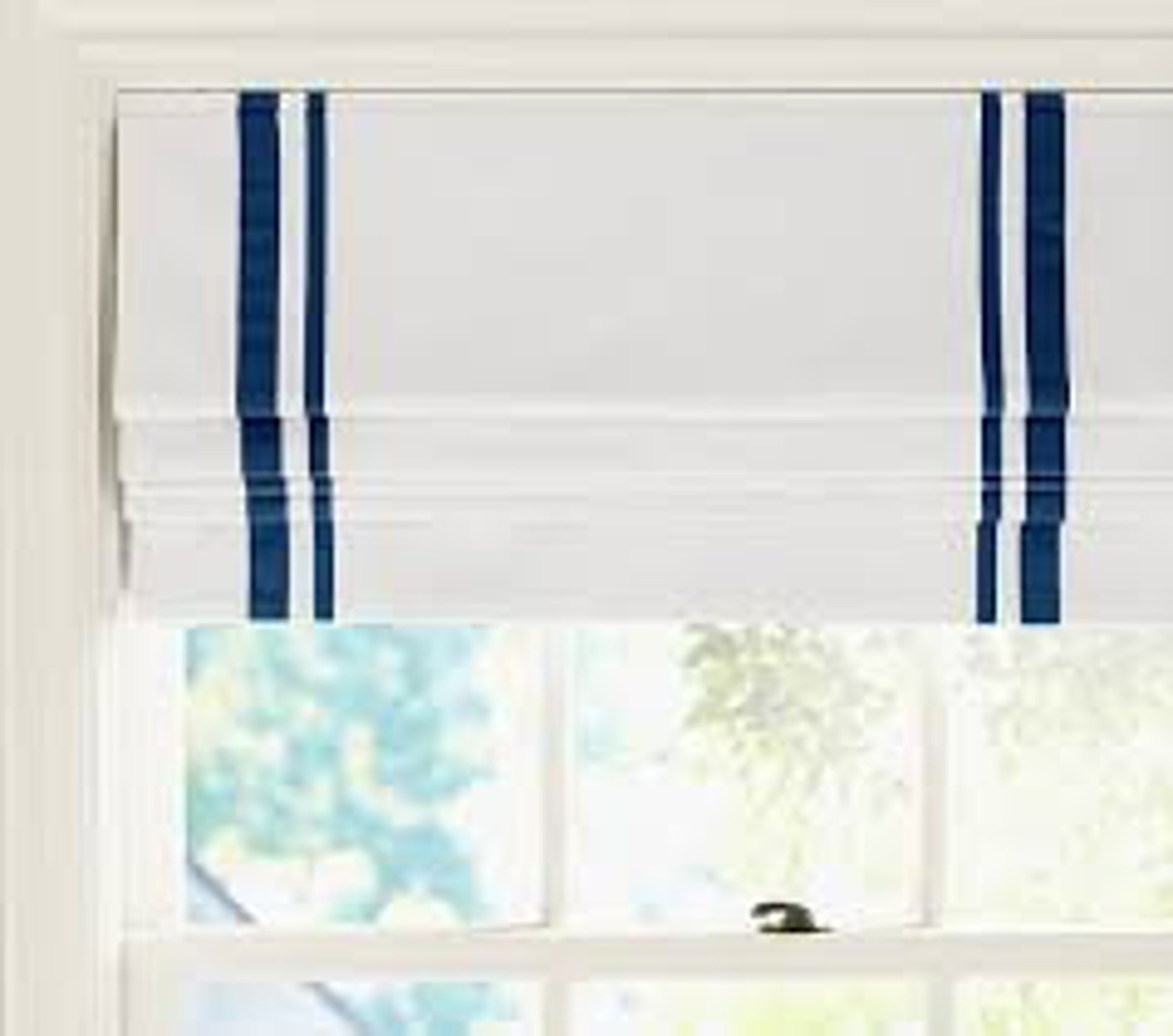 Custom Roman Shade With Grey Trim - Etsy