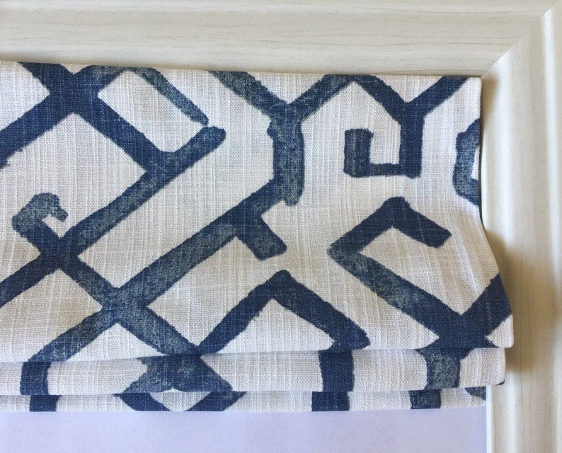 Custom Roman Shade in Jing Regal Blue - Etsy