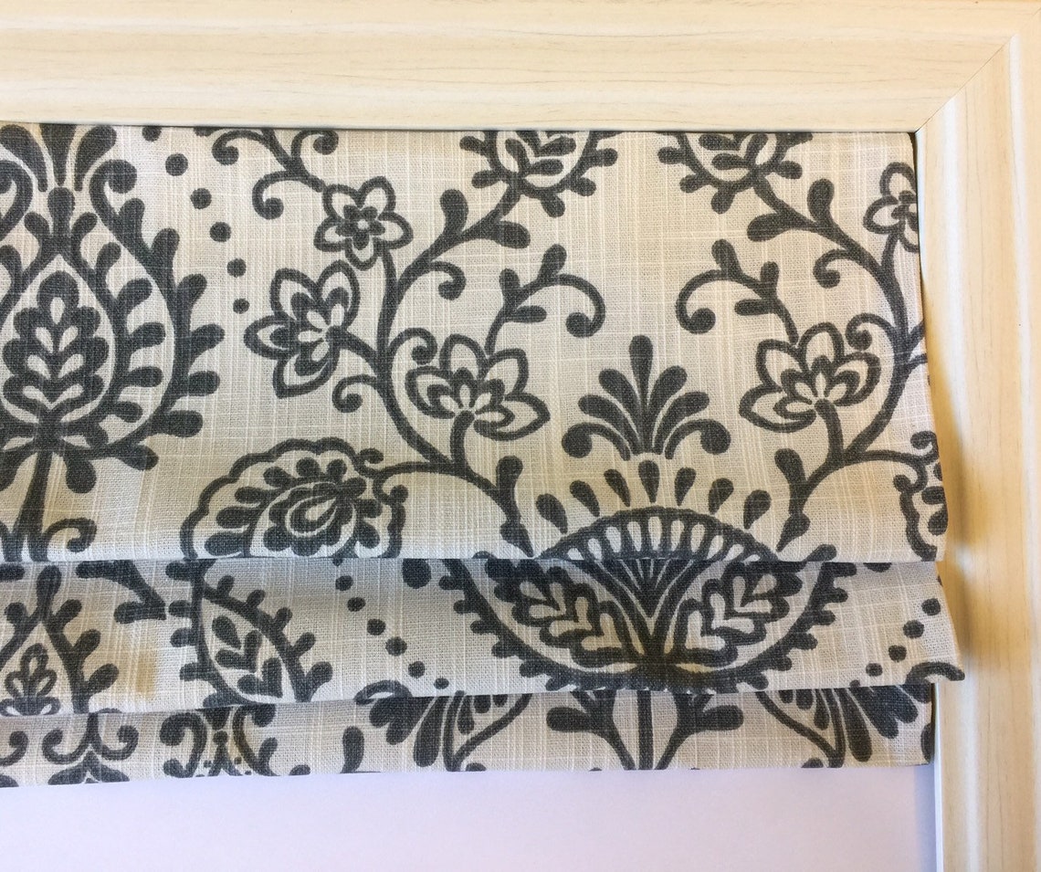 Custom Roman Shade in Silas Gray Flame | Etsy