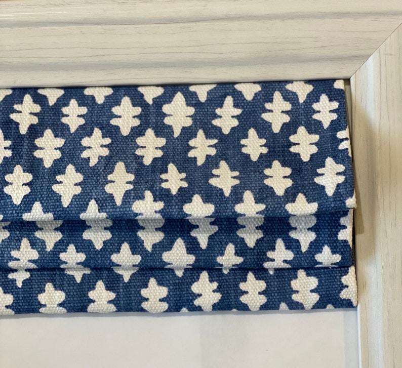 Custom Roman Shade in Blue and White Jewel - Etsy