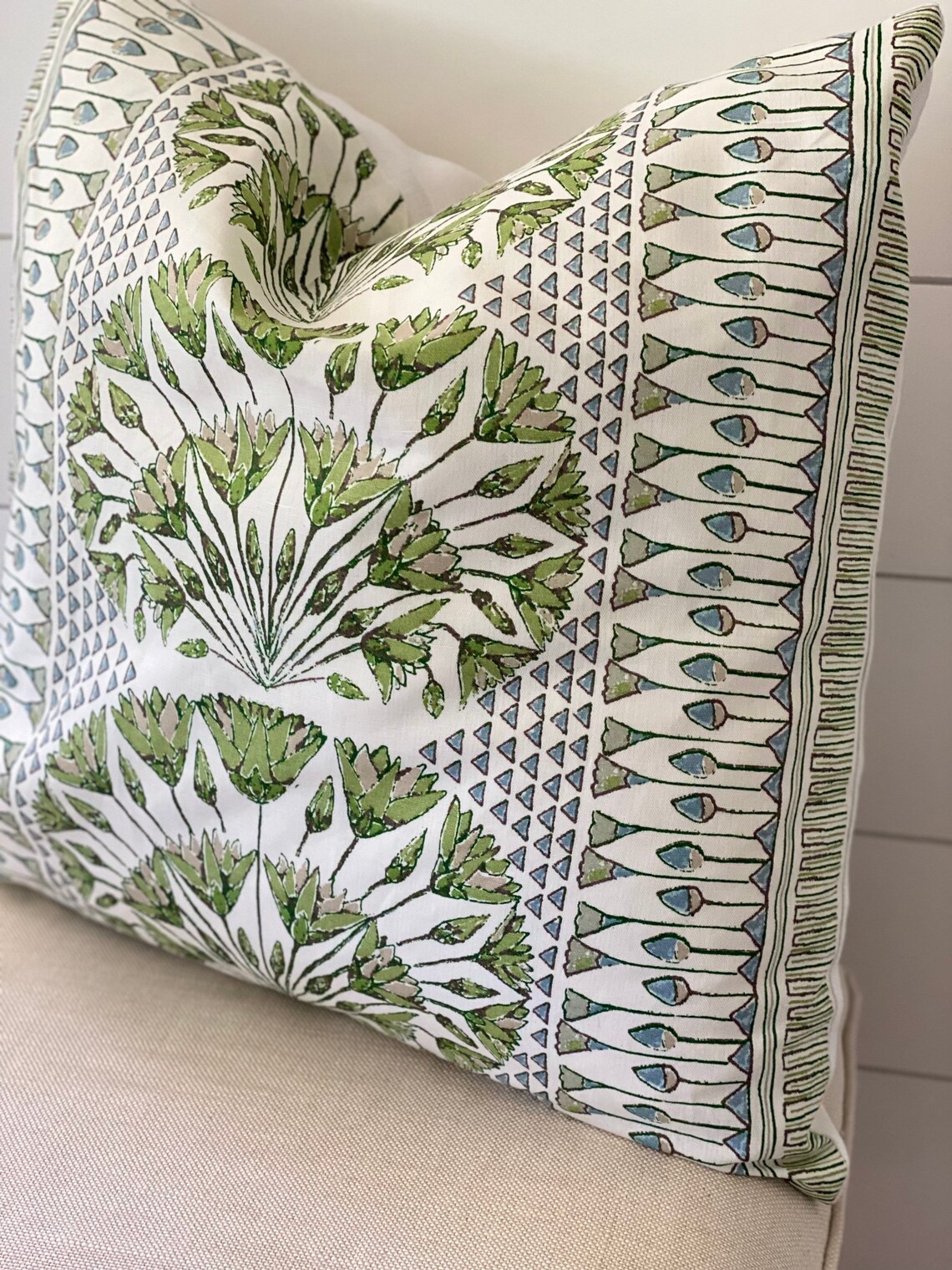 Anna French Cairo Green and White Pillow Cover/designer | Etsy