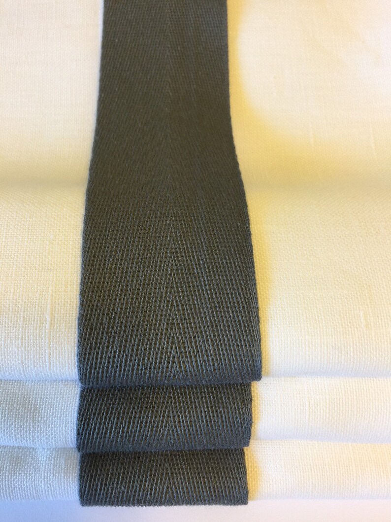 Quick Ship Custom Roman Shade in White Slubby Linen With Black Trim - Etsy