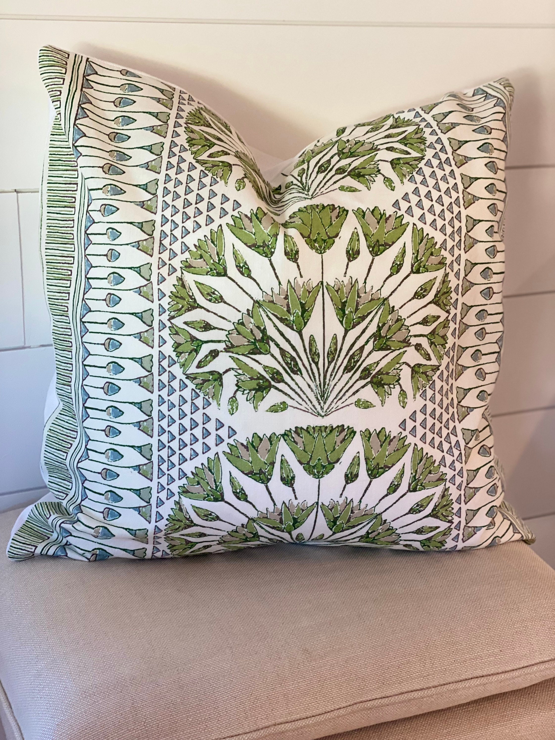 Anna French Cairo Green and White Pillow Cover/designer | Etsy