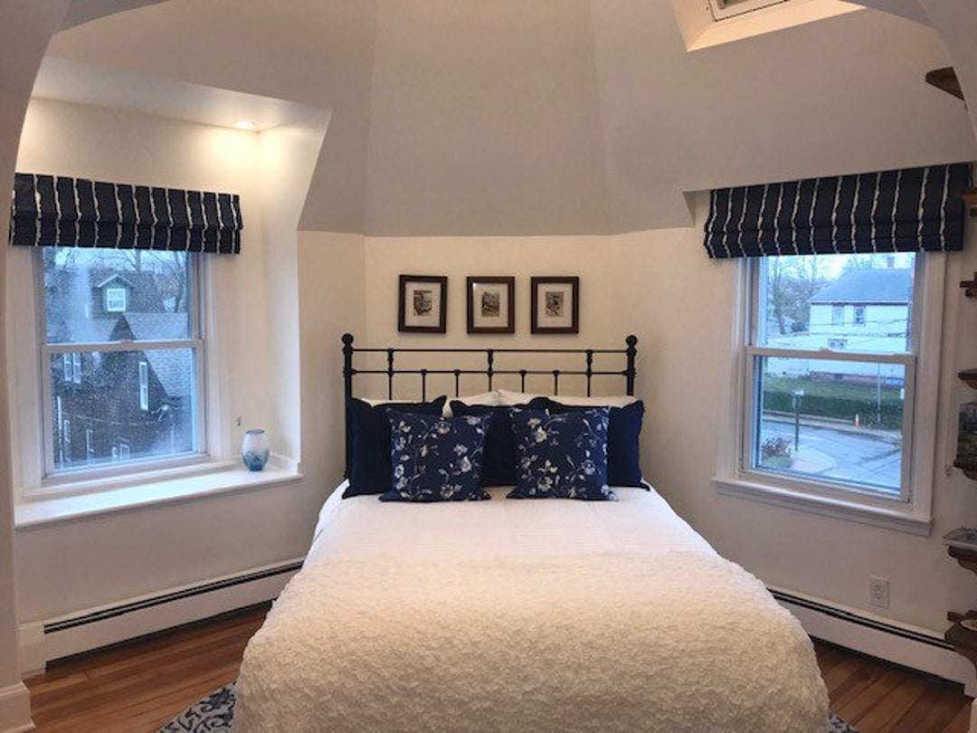 Custom Roman Shade Capri Blue Canal - Etsy