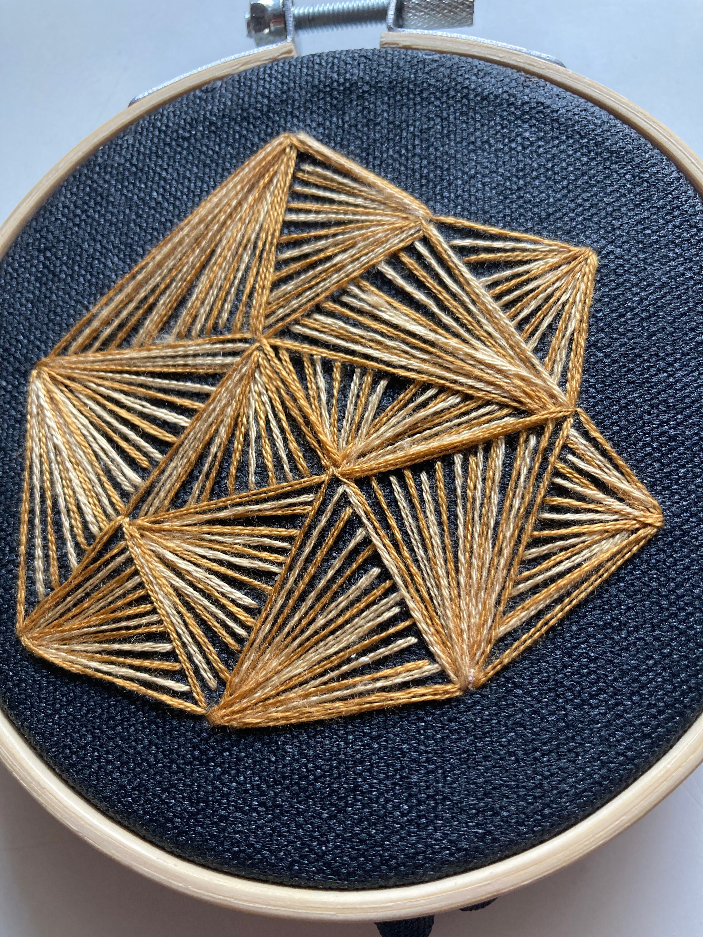 Geometric Embroidery Design Black and Gold 4 in 10 Cm Hoop Art - Etsy UK