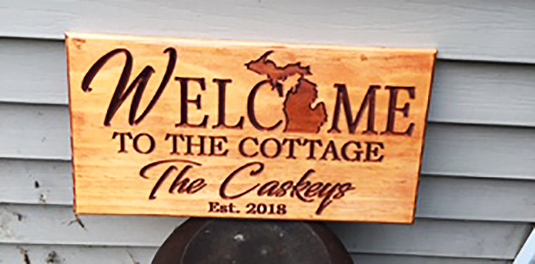 Welcome To The Cottage Sign Family Name Sign State | Etsy