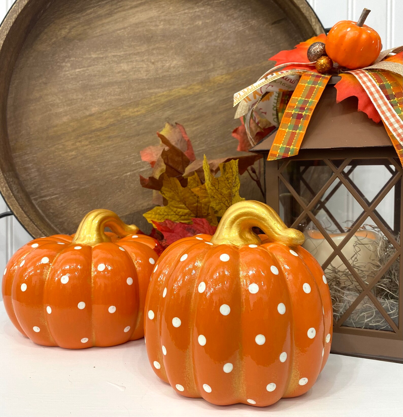 Pretty Polka Dot Pumpkins - Etsy