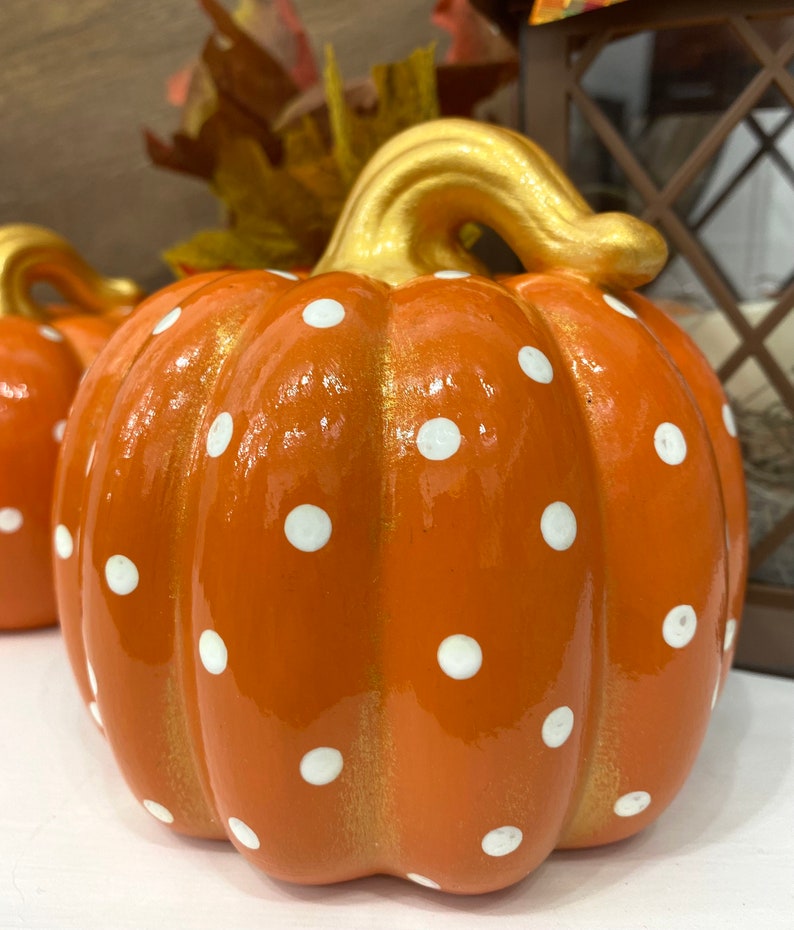 Pretty Polka Dot Pumpkins - Etsy