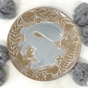 Hand-painted Decorative Ceramic Bunny Plate - Etsy