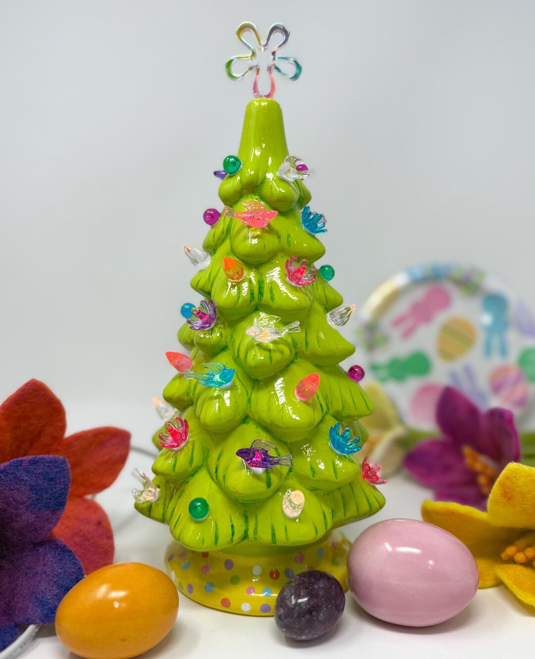 Hand-painted Easter/spring Lighted Tree - Etsy