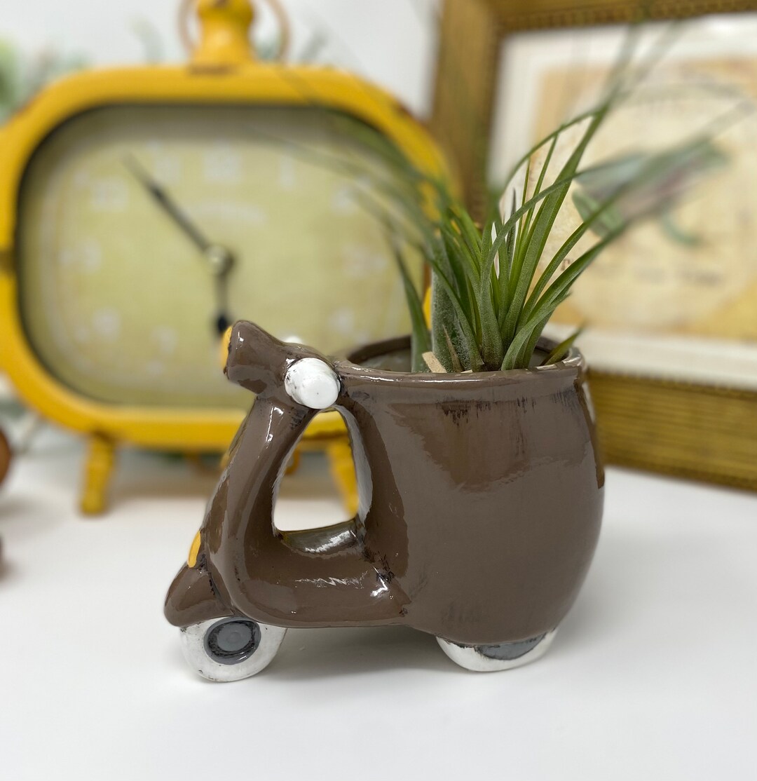 Fun Hand-painted Scooter Pot/planter/container - Etsy