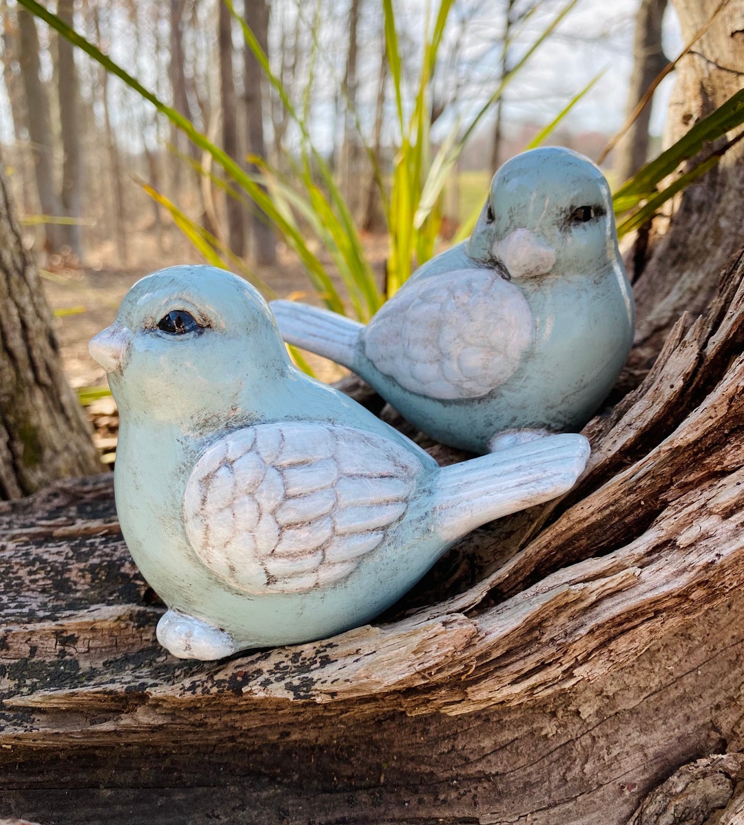 Pair of 2 Sweet Hand-painted Ceramic Birds - Etsy