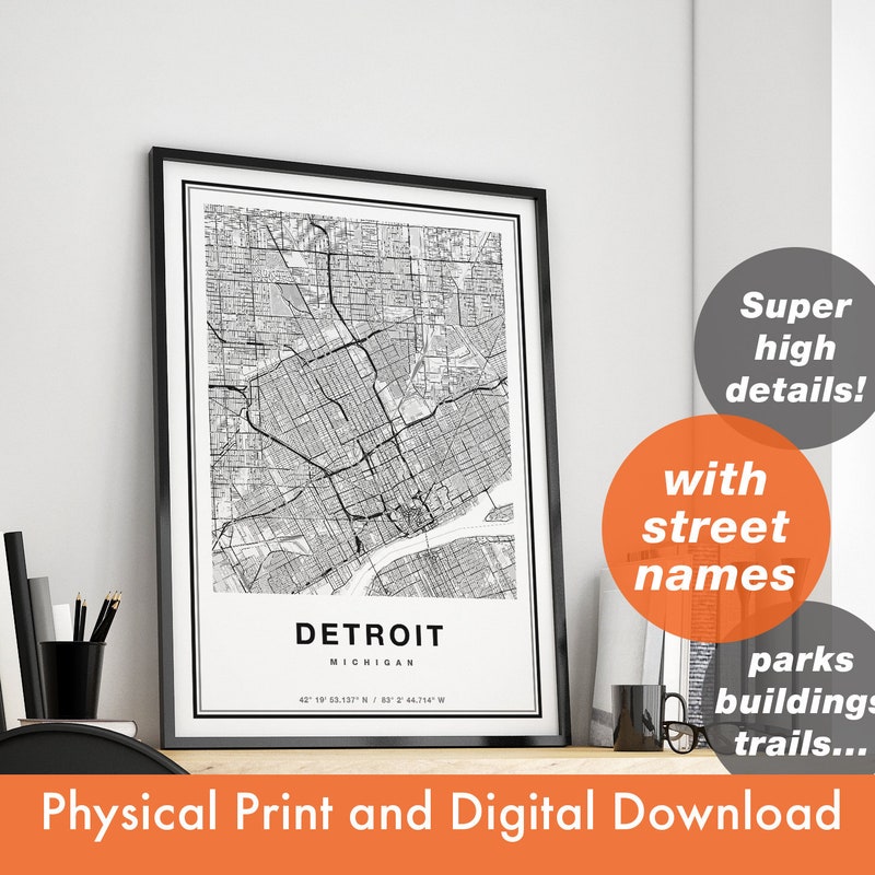 Detroit Poster - Etsy