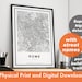 Rome Map, Map of Rome, Rome City Map, Rome Poster, Rome Print, Rome Map ...