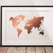 Rose Gold Decor, Rose Gold Map, Rose Gold World Map, Rose Gold Print ...