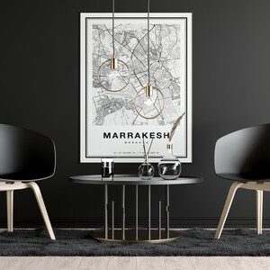 Marrakesh Map Print, Map of Marrakesh, City Map, Marrakesh Print Gift ...