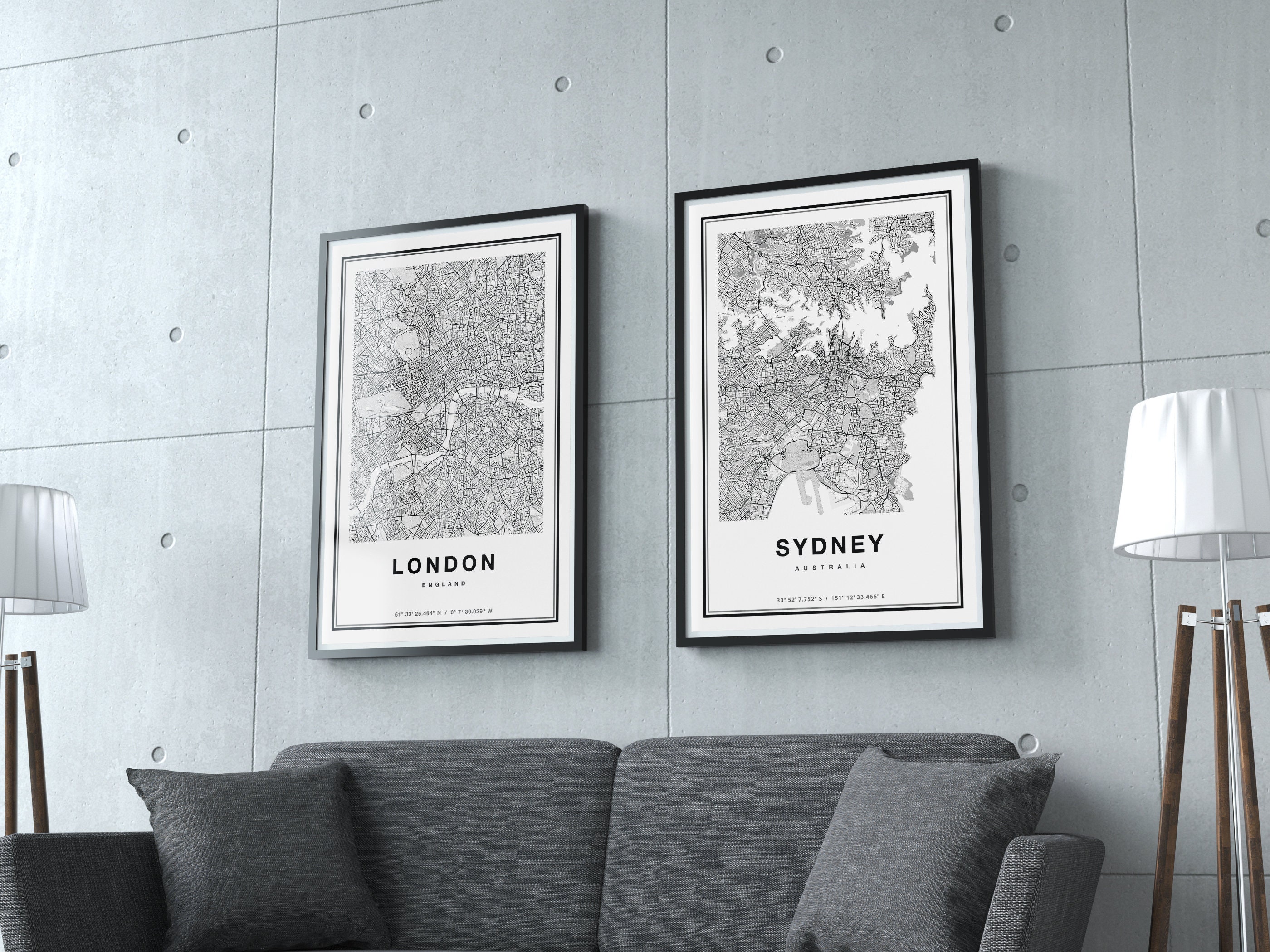Sydney Map Print, Sydney City Map, Australia Map Print, Sydney Poster ...