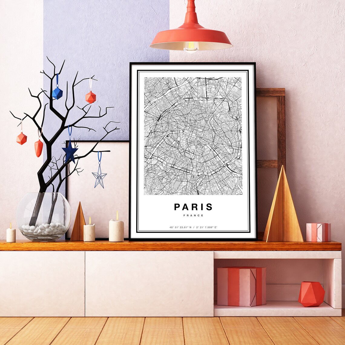 Paris Map Print, Printable Map of Paris, City Map Art, Paris Print ...
