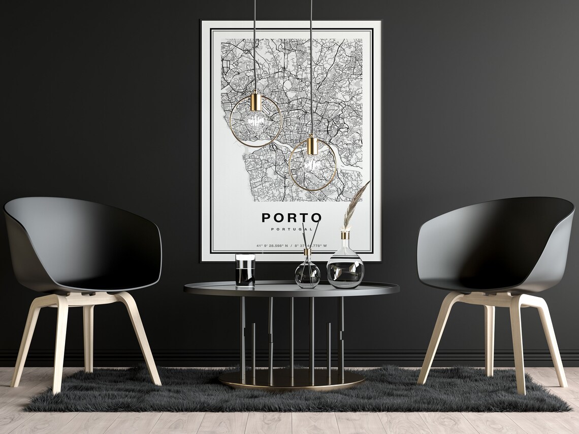 Porto Map Print, Map of Porto, City Map, Porto Print Gift, Porto Map ...