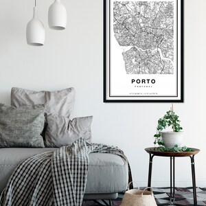 Porto Map Print, Map of Porto, City Map, Porto Print Gift, Porto Map ...