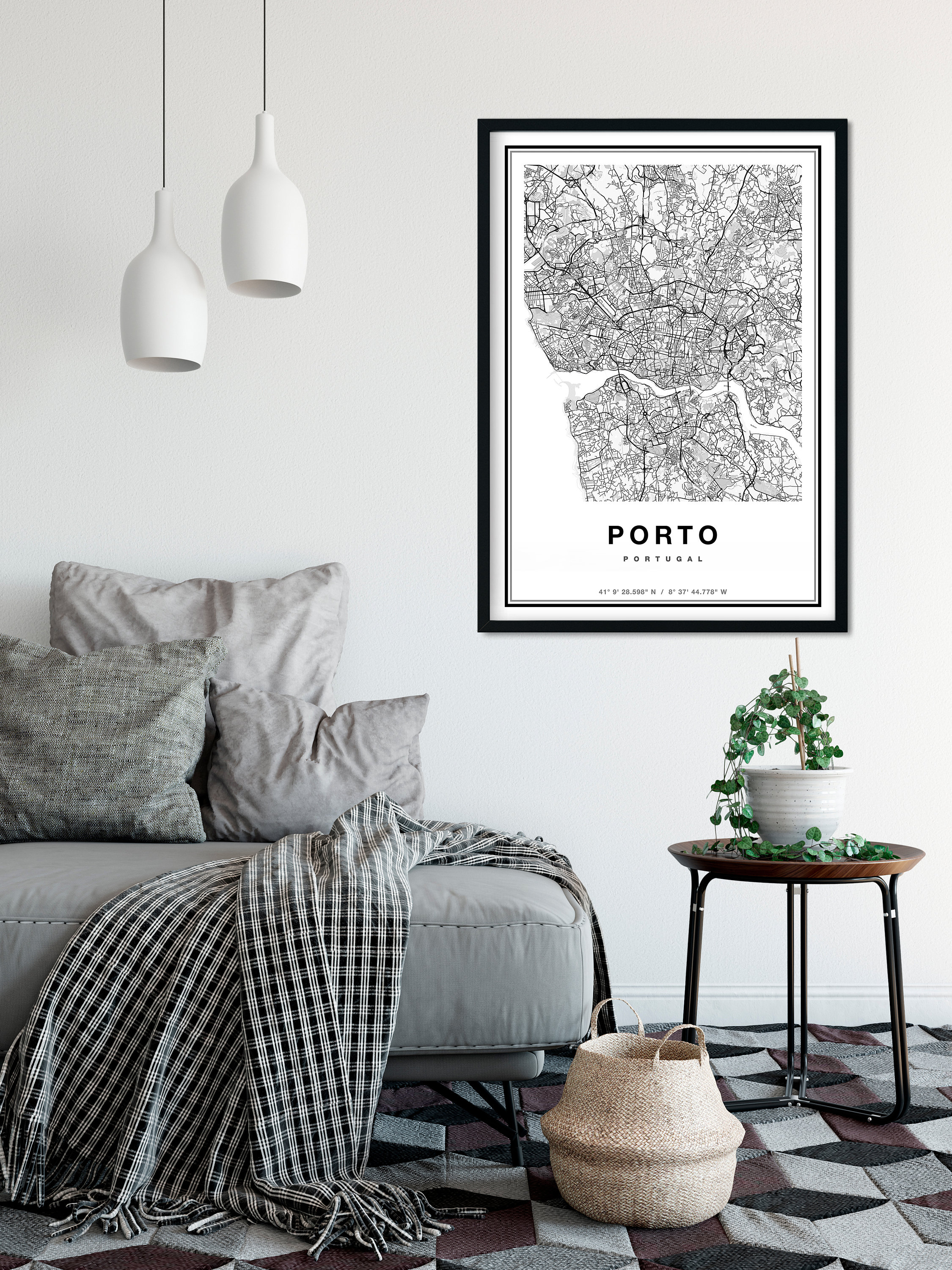 Porto Map Print, Map of Porto, City Map, Porto Print Gift, Porto Map ...