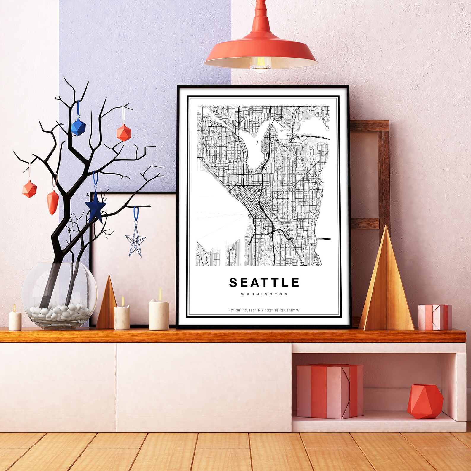 Seattle Map Print Seattle City Map Print Seattle Map Art | Etsy