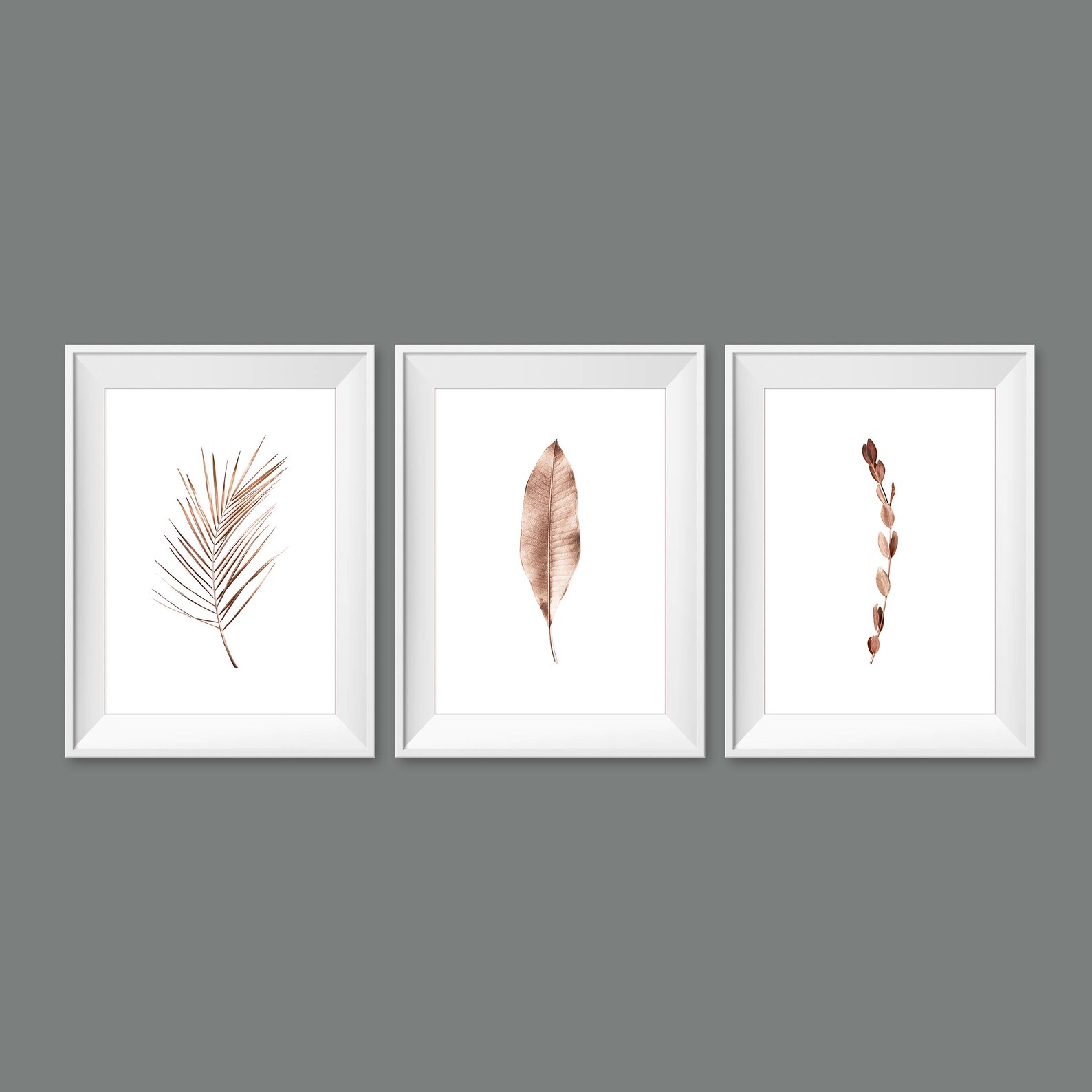 Rose Gold Botanical Print Set Rose Gold Decor Rose Gold Art - Etsy